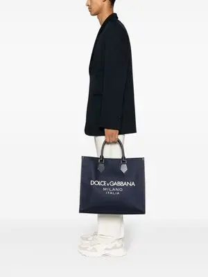 Dolce & Gabbana Logo-appliqué Tote Bag - Blue