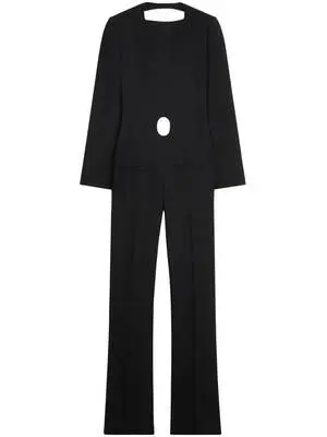 COURREGES Open-back Virgin Wool Jumpsuit - Black