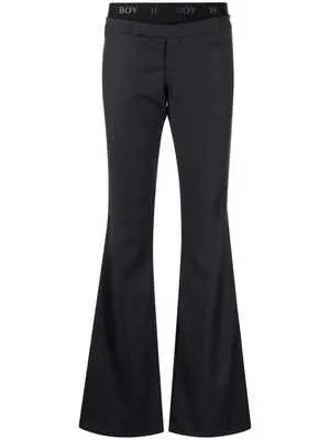HALFBOY Logo-waistband Flared Trousers