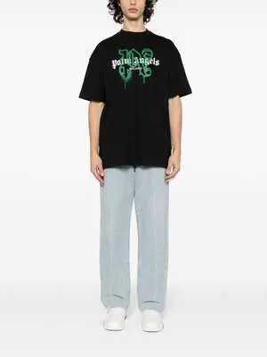 Palm Angels Milano Monogram-print T-shirt - Black