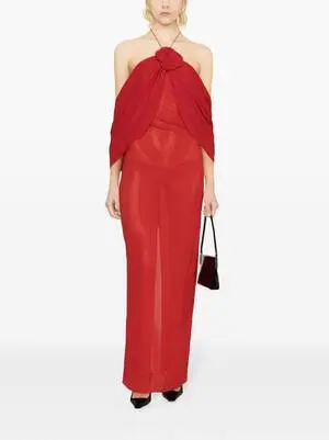 Magda Butrym Flower-appliqué Silk-blend Dress