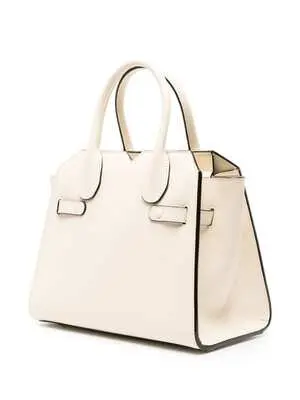 VALEXTRA Mini Milano Leather Tote Bag - White