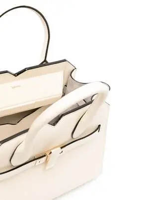 VALEXTRA Mini Milano Leather Tote Bag - White