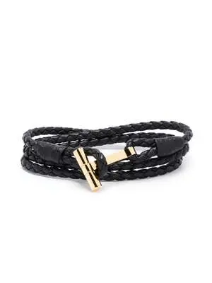 TOM FORD T-logo Braided Bracelet - Black