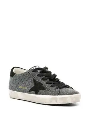 GOLDEN GOOSE Super-star Embellished Sneakers - Black