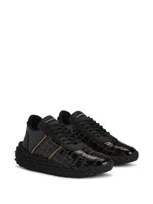 GIUSEPPE ZANOTTI Urchin Crocodile-effect Sneakers - Black