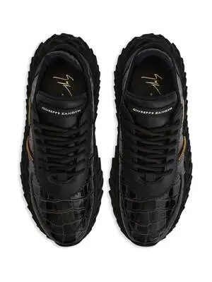 GIUSEPPE ZANOTTI Urchin Crocodile-effect Sneakers - Black