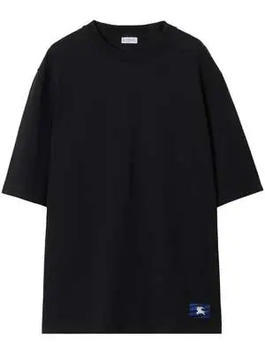 Burberry Equestrian Knight-patch Cotton T-shirt - Black
