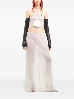 COURREGES Sequinned Strapless Top