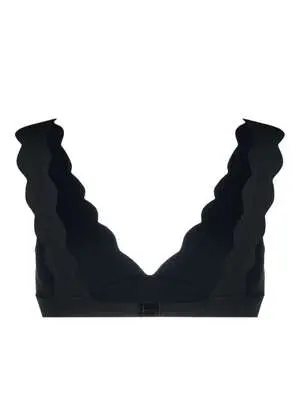 Marysia Santa Clara Scallop-hem Bikini Top - Black