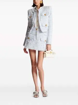 Balmain Gingham A-line Miniskirt