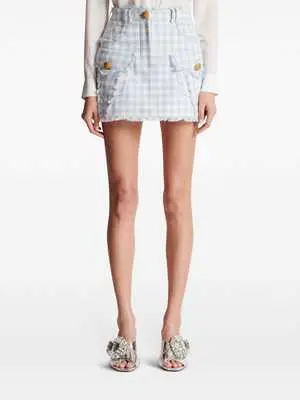 Balmain Gingham A-line Miniskirt