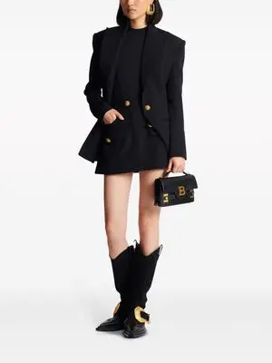 Balmain Panelled Wool Mini Skirt - Black