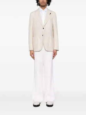 LARDINI Poplin Button-up Cotton Shirt - White