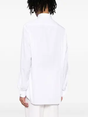 LARDINI Poplin Button-up Cotton Shirt - White