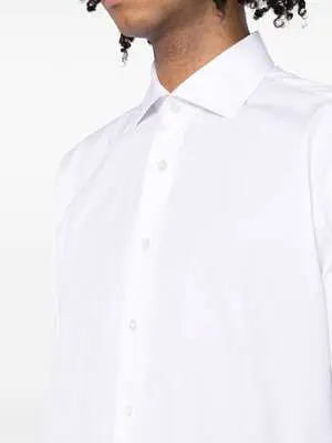 LARDINI Poplin Button-up Cotton Shirt - White