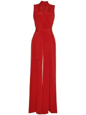 Adam Lippes Nansi Silk Jumpsuit - Red