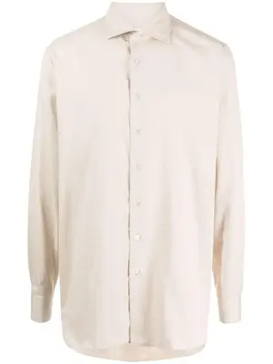 LARDINI Classic-collar Long-sleeve Shirt - White