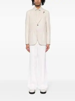 LARDINI Classic-collar Long-sleeve Shirt - White