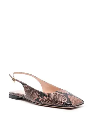 GIANVITO ROSSI Square-toe Leather Ballerinas