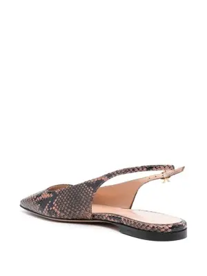 GIANVITO ROSSI Square-toe Leather Ballerinas