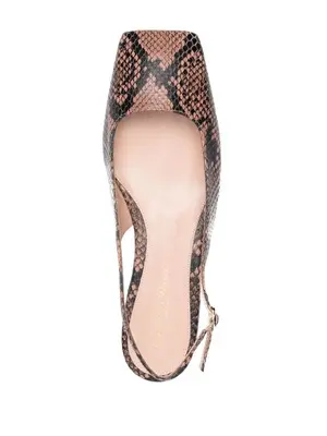 GIANVITO ROSSI Square-toe Leather Ballerinas