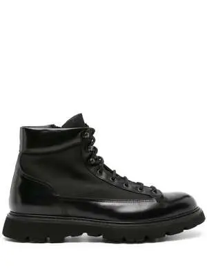 DOUCAL'S Lace-up Panelled Ankle Boots