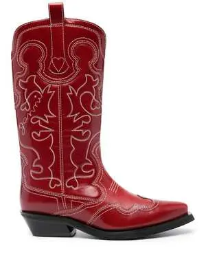 GANNI Western-style Leather Boots