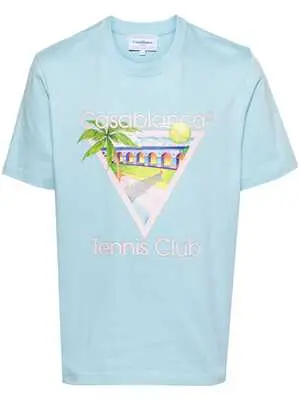 Casablanca Logo-print Organic Cotton T-shirt - Blue