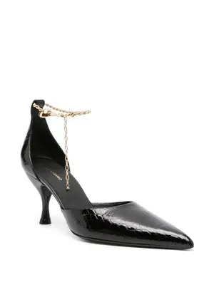 FERRAGAMO 80mm Logo-engraved Leather Pumps - Black
