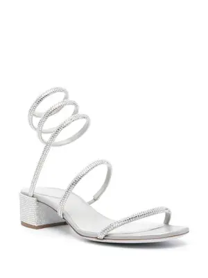 Rene Caovilla Cleo Crystal-embellished Sandals - Grey