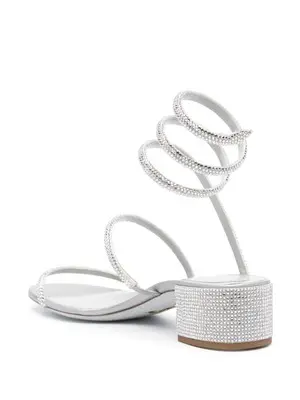 Rene Caovilla Cleo Crystal-embellished Sandals - Grey