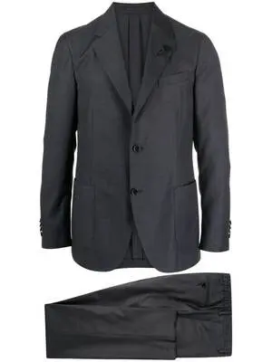 LARDINI Checked Peak-lapels Single-breasted Suit