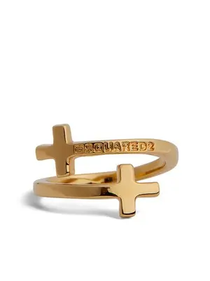 Dsquared2 Cross Brass Ring - Gold