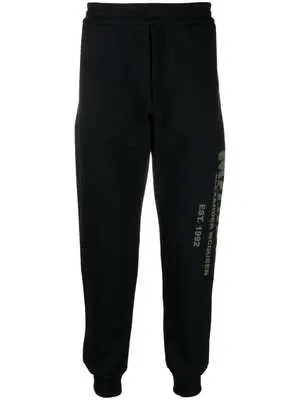 Alexander McQueen Graffiti Cotton Track Pants - Black