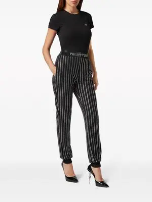 Philipp Plein Logo-print Strap Crystal-embellished Track Pants
