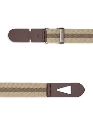 TOD'S Striped Snap-buckle Belt - Neutrals