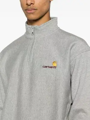 Carhartt Work In Progress American Script Half-zip Sweatshirt - Grey