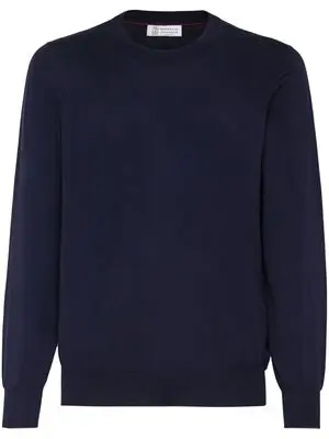 Brunello Cucinelli Crew-neck Cotton Jumper - Blue