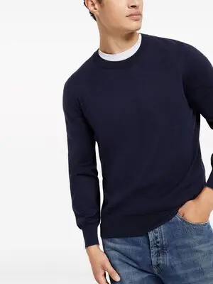 Brunello Cucinelli Crew-neck Cotton Jumper - Blue