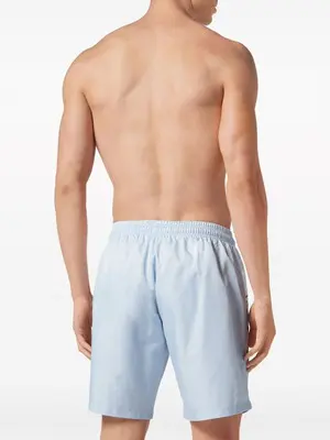Philipp Plein Bulldogs-print Swim Shorts - Blue