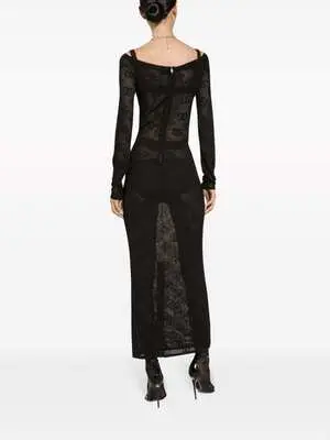 Dolce & Gabbana Logo-jacquard V-neck Maxi Dress