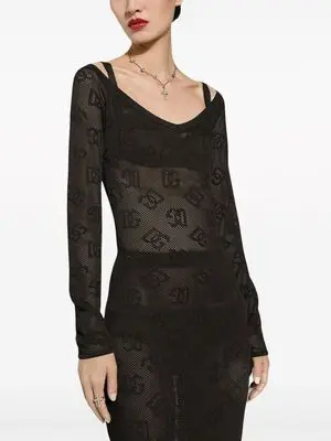 Dolce & Gabbana Logo-jacquard V-neck Maxi Dress