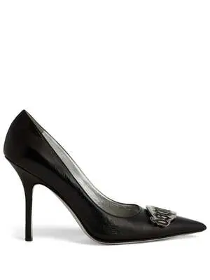 Dsquared2 100mm Logo-plaque Leather Pumps - Black