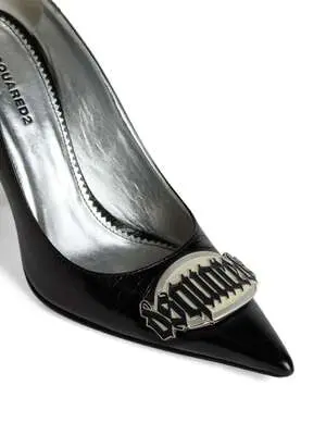 Dsquared2 100mm Logo-plaque Leather Pumps - Black