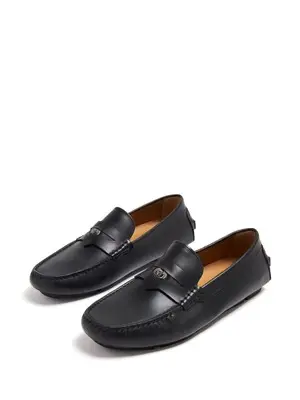 Versace Medusa Plaque Leather Loafers
