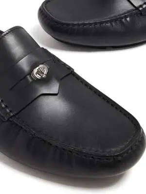 Versace Medusa Plaque Leather Loafers