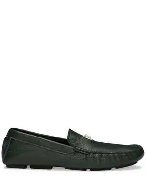 Dolce & Gabbana Logo-plaque Leather Loafers - Green