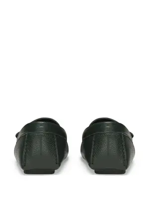 Dolce & Gabbana Logo-plaque Leather Loafers - Green