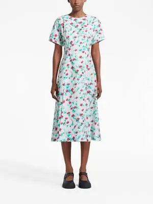 Marni Painterly-print Cotton Midi Dress